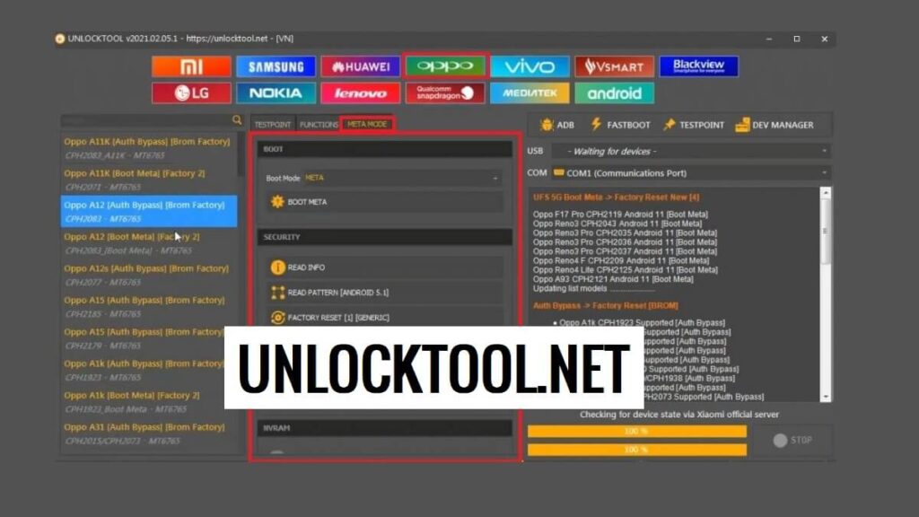 Téléchargement de la configuration de UnlockTool V2025.09.21.0 ...
