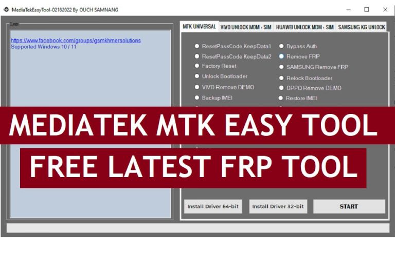 Download MediaTek Easy Tool free latest MTK Erase Frp Format