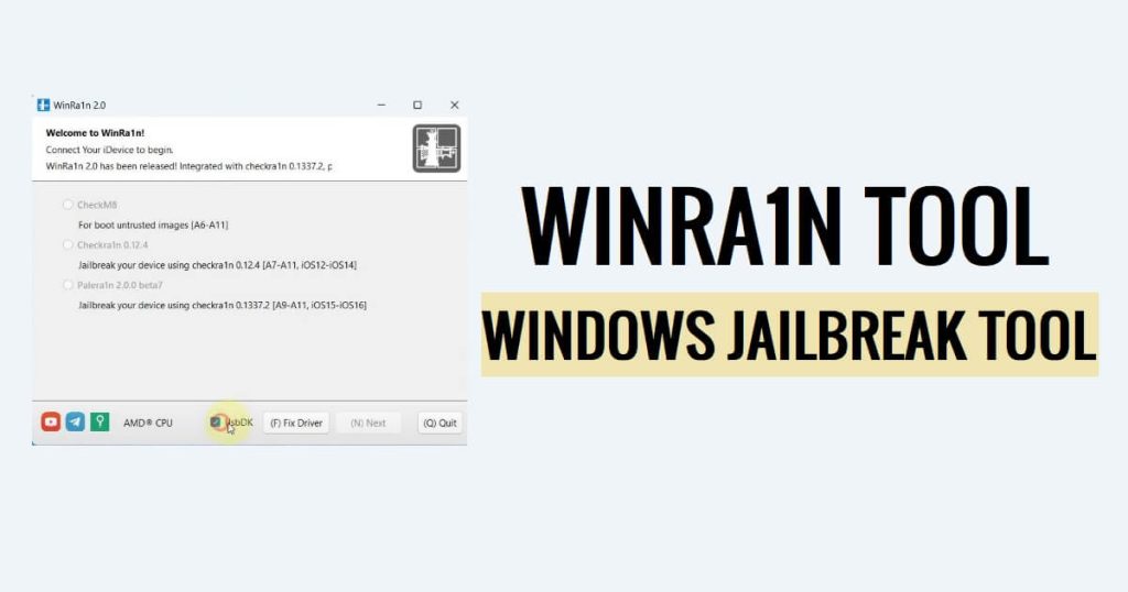 WinRa1n Tool V2.1 Download Latest - Jailbreak iOS 16 (Windows)