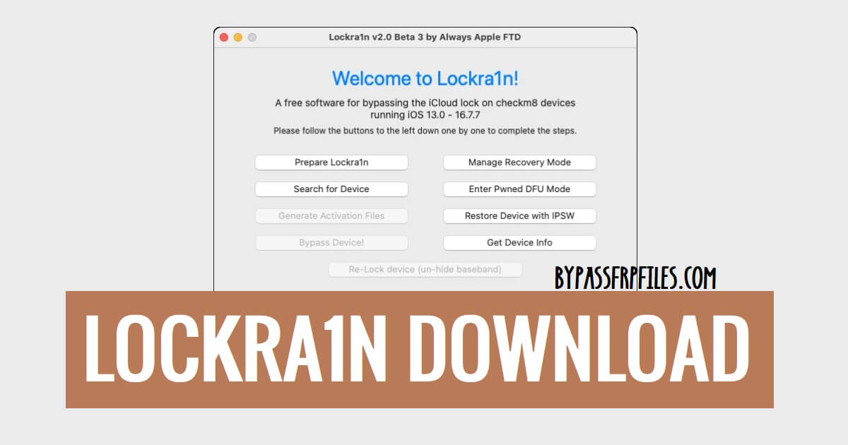 Lockra1n V2.1 Download – latest version for MAC - Frp Bypass Files