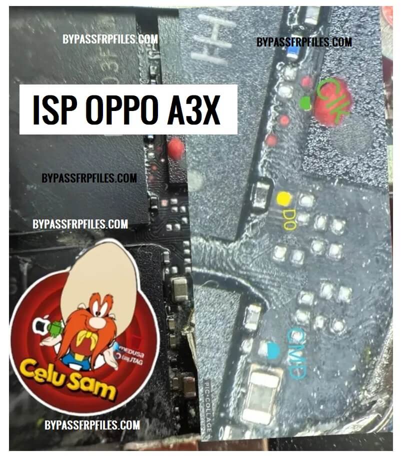 Oppo A3x ISP PinOUT EMMC Ways | Test Point - Frp Bypass Files