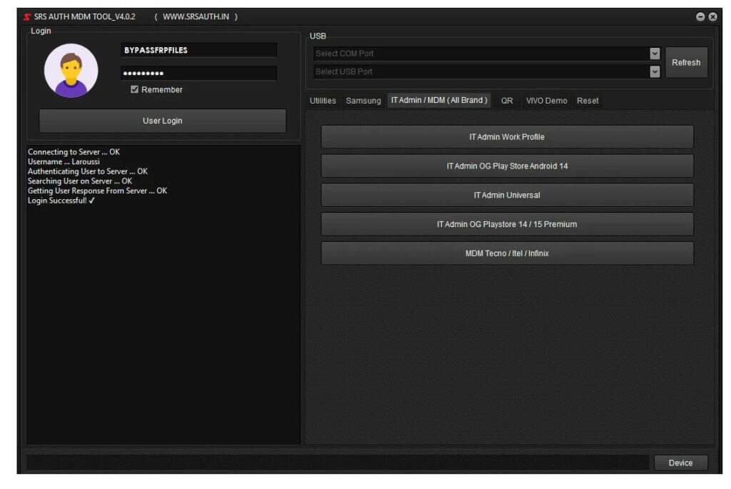 SRS Auth Mdm Tool V4.0.2 Free Download (No Need Login) - Frp Bypass Files