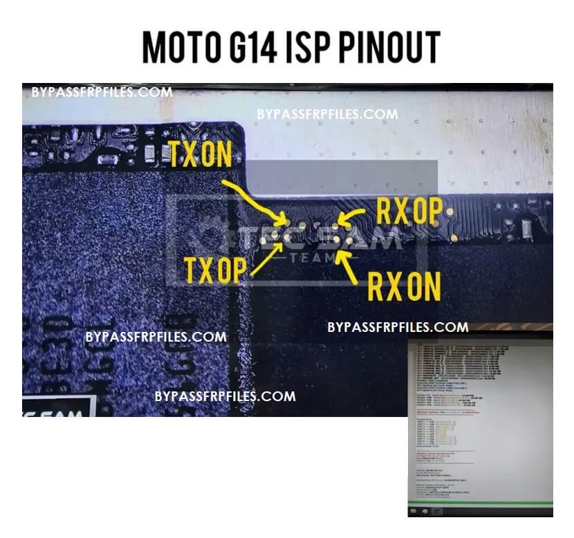 Motorola Moto G14 UFS ISP PinOUT & Test Point - Frp Bypass Files