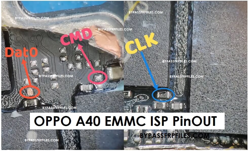 Oppo A40 EMMC ISP PinOUT | EMMC Ways - Frp Bypass Files